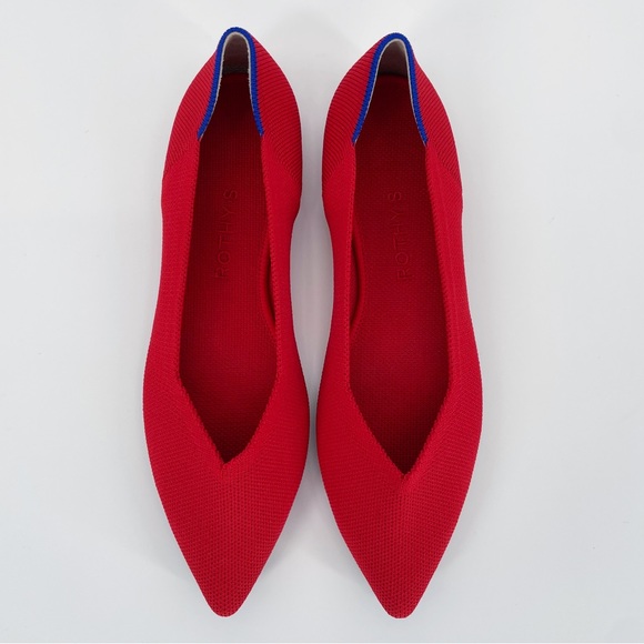 Rothy's | Shoes | Rothys The Point Bright Red Ballet Flat Slip On Shoes ...